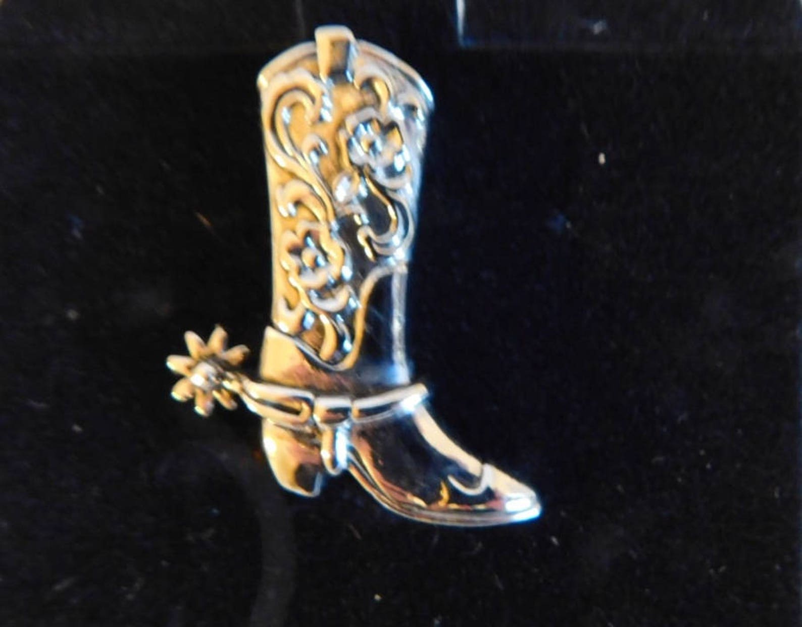 Cowboy Boot Tie Tack Silver Cowboy Boot With Spur Tie Pin - Etsy