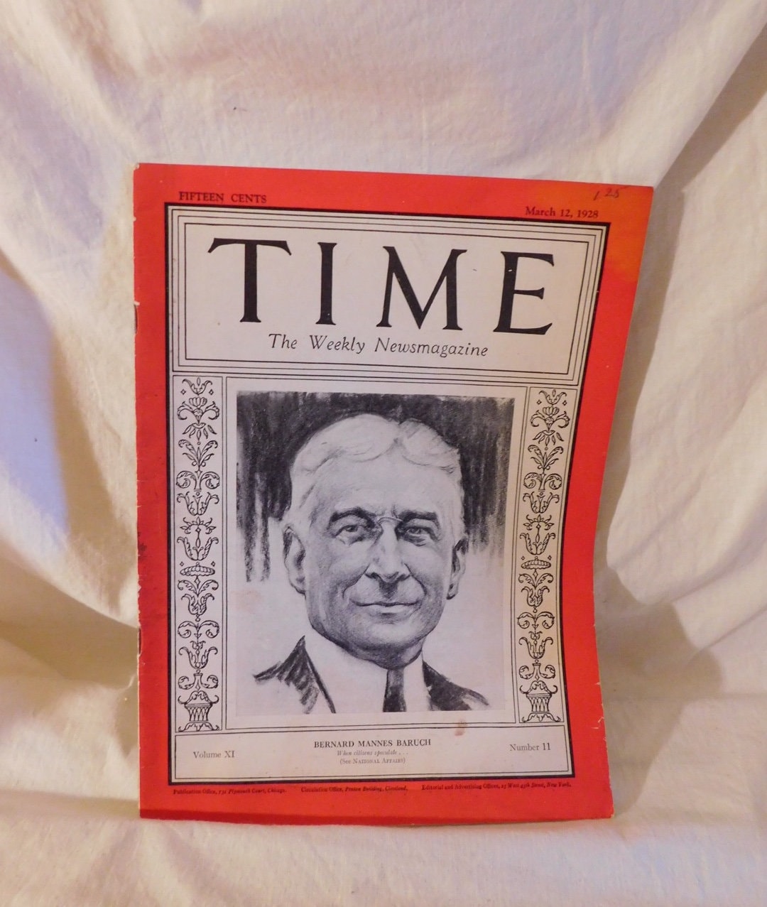 Vintage Time Magazine March 12 1928 Bernard Mannes Baruch Volume XI - Etsy
