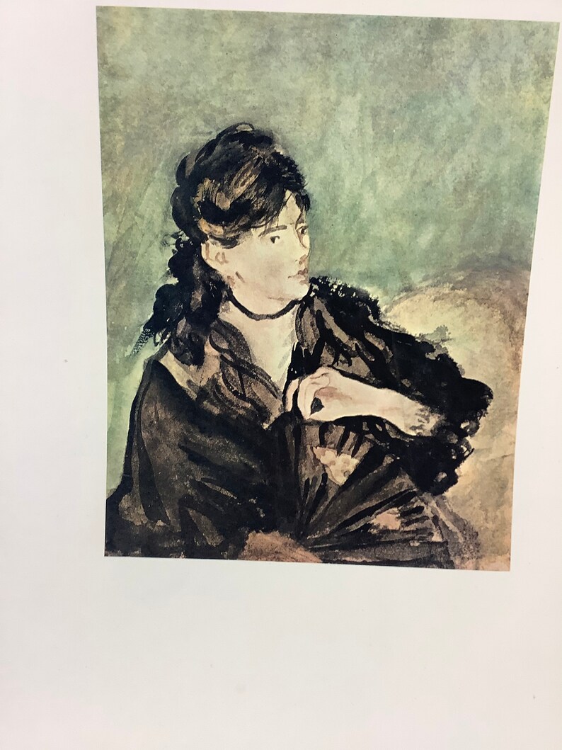 Vintage Art Edouard Manet Lady With Fan Penn Prints Dr 191 | Etsy