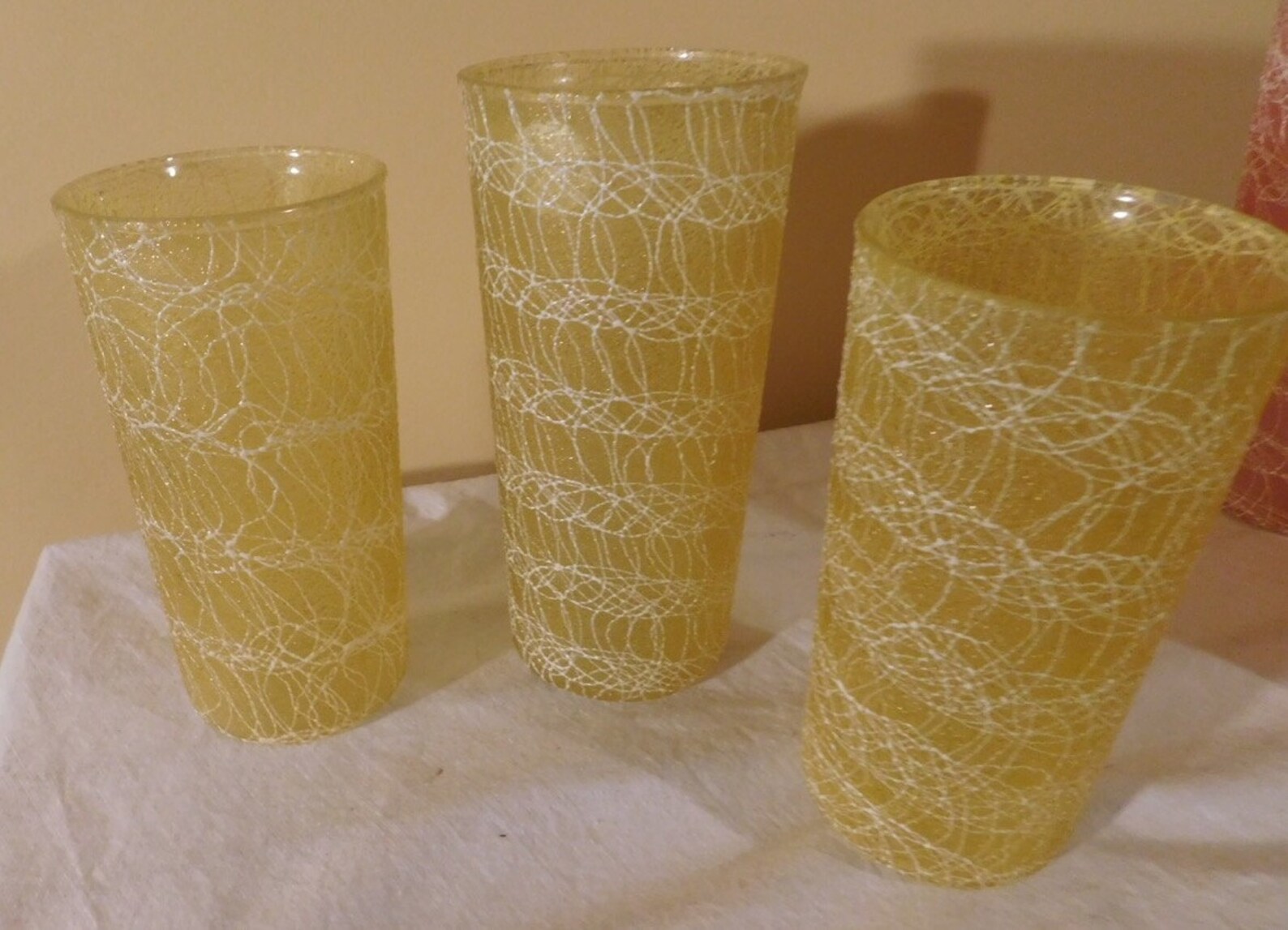 Vintage Swirl Glass Tumblers, Pink & Yellow, Set of 6 - Etsy