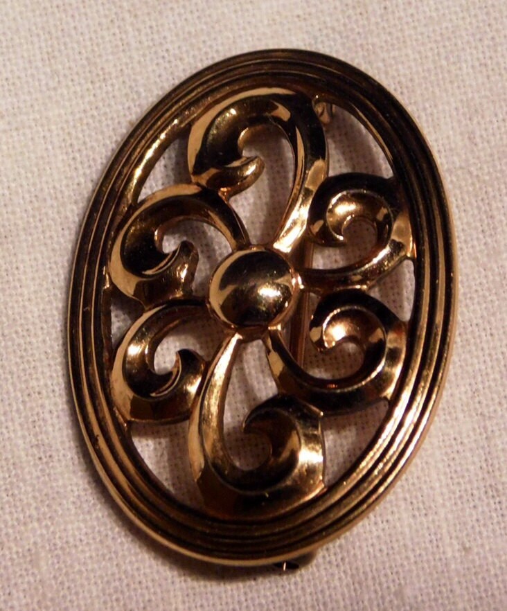 W E Richards Gold Filled Floral Pin Lapel Pin - Etsy