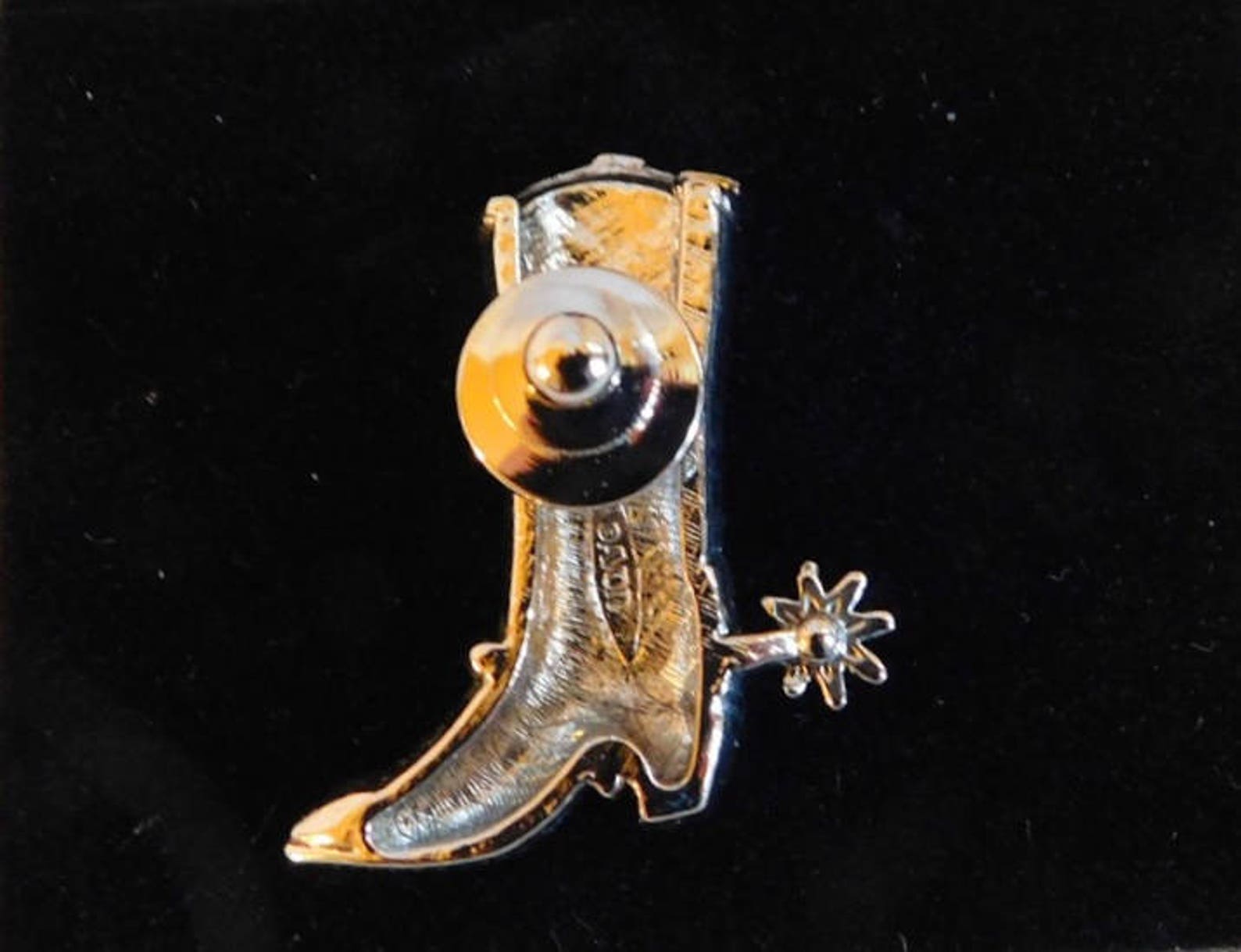 Cowboy Boot Tie Tack Silver Cowboy Boot With Spur Tie Pin - Etsy