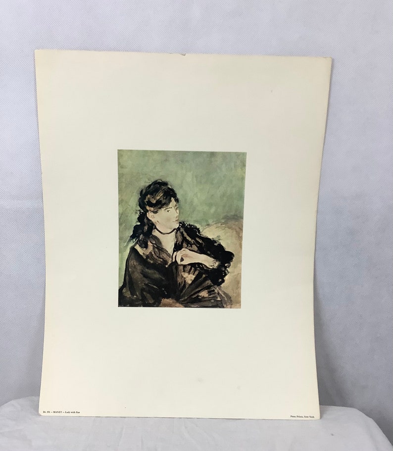 Vintage Art Edouard Manet Lady With Fan Penn Prints Dr 191 - Etsy