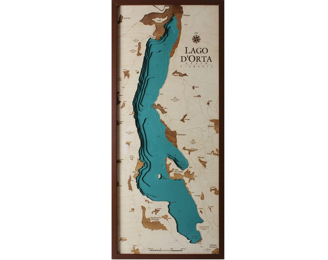 Lake Orta Orta Lake Map 3D | 39 X 91 Cm | 16 X 36 Inch | Wooden Map ...