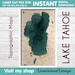 Lake Tahoe Map SVG Chart Topographic Art Decor Design File Glowforge ...