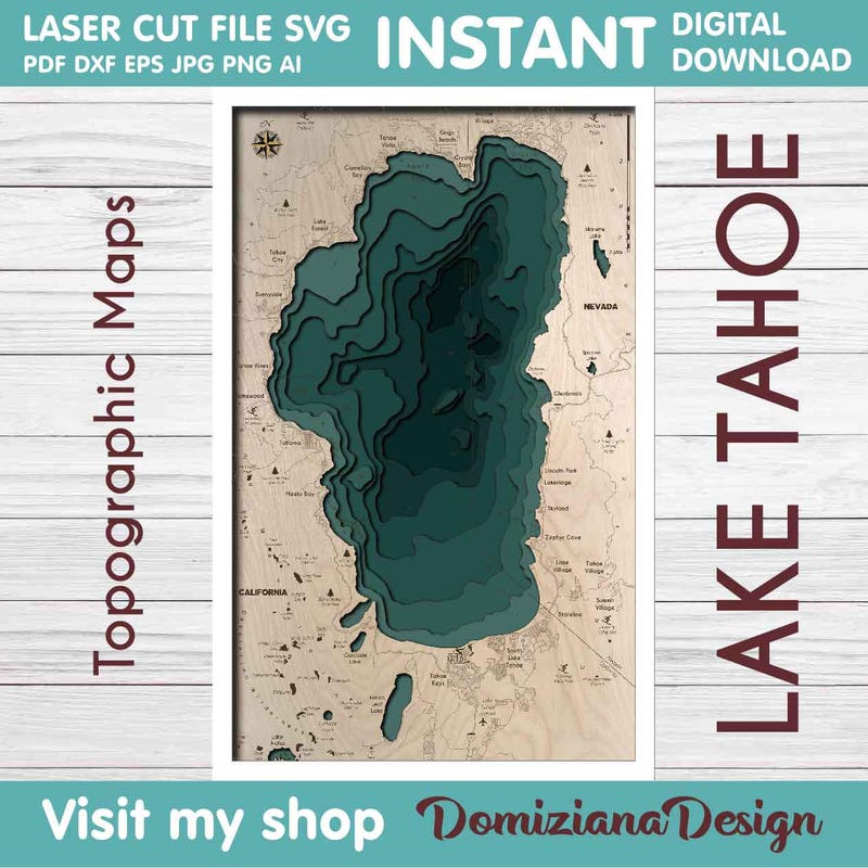 Laser File of Lake Tahoe - Etsy