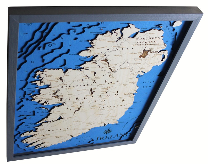 Ireland Ireland Map 3D | 46 X 57 Cm | 18 X 23 Inches | Wooden Map Chart ...