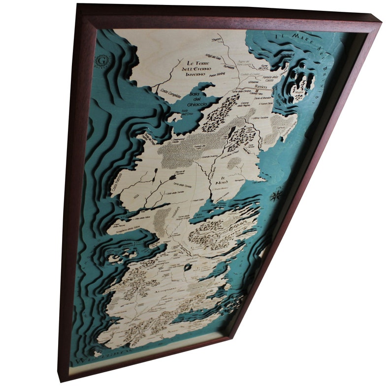 Westeros Game of Thrones Map 3D 46 X 88 Cm 18 X 35 Inch Wooden Map ...