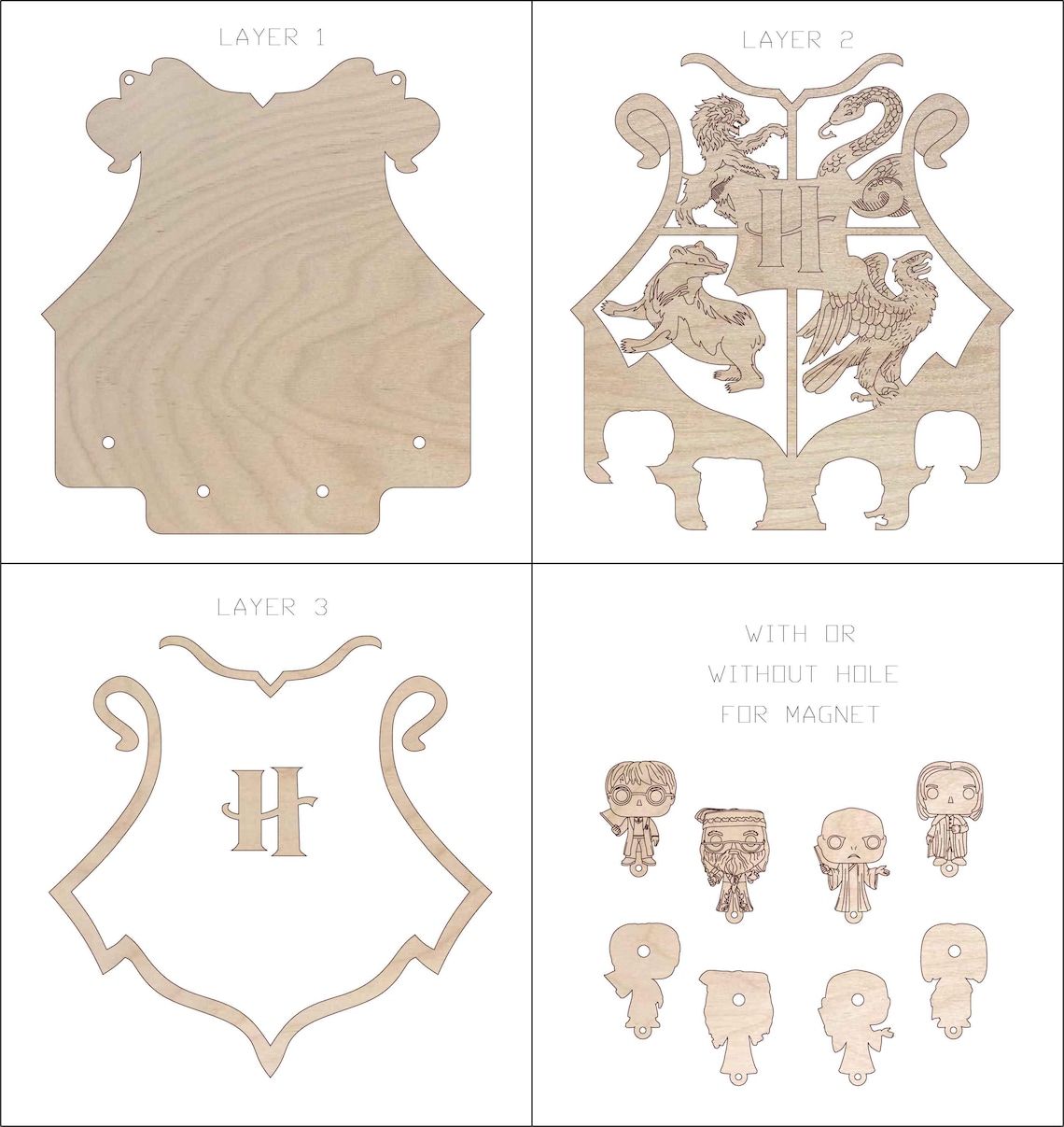 Keychain Holder Harry Potter Laser Cut Digital File DXF SVG Art Vector ...