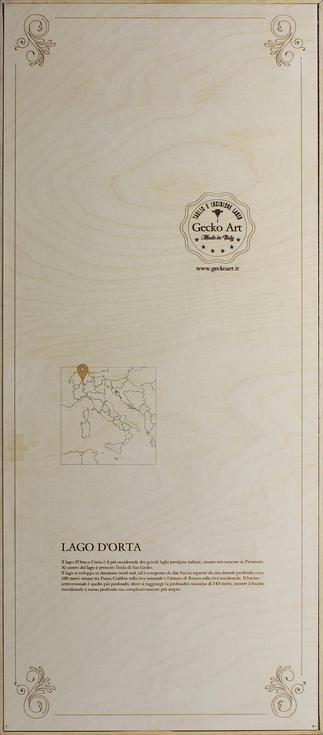 Lake Orta Orta Lake Map 3D 39 X 91 Cm 16 X 36 Inch - Etsy UK