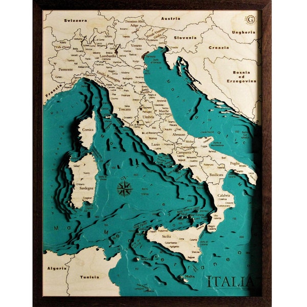 Italy Map - Etsy