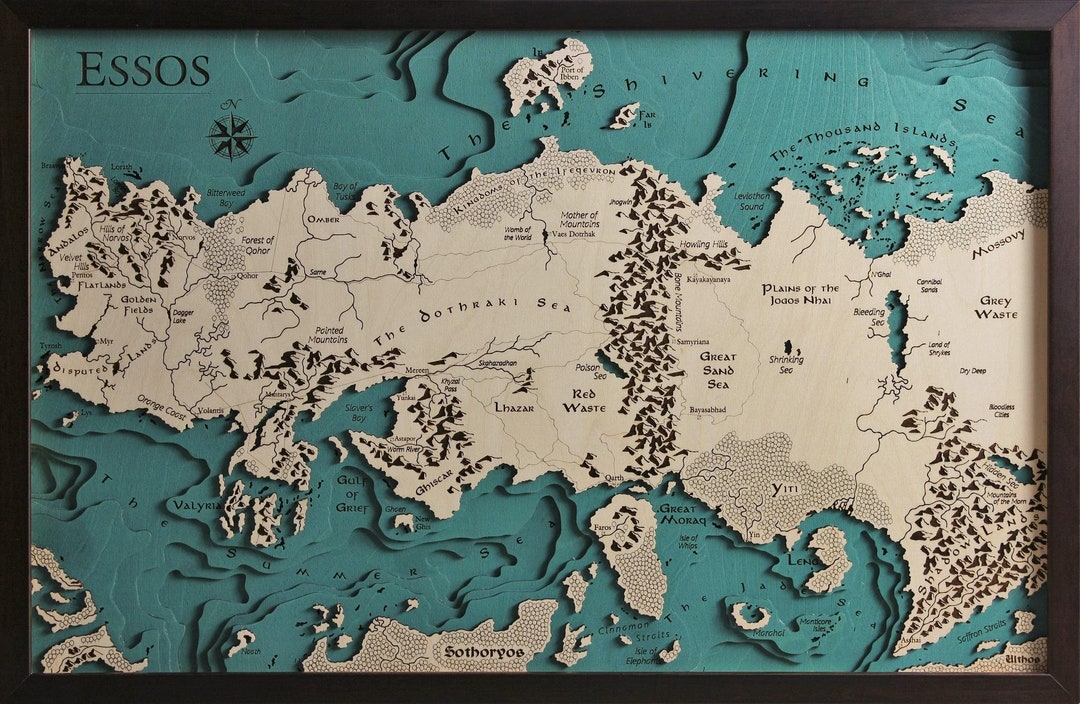 Essos Game of Thrones Wooden Map Chart Laser Cut 46 X 68 Cm - Etsy