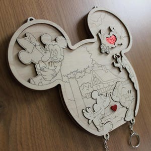 Keychain Holder Mickey Mouse and Minnie Laser Cut Digital File DXF SVG ...