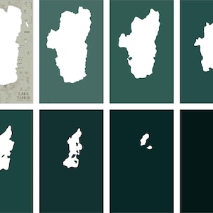Lake Tahoe Map SVG Chart Topographic Art Decor Design File Glowforge ...