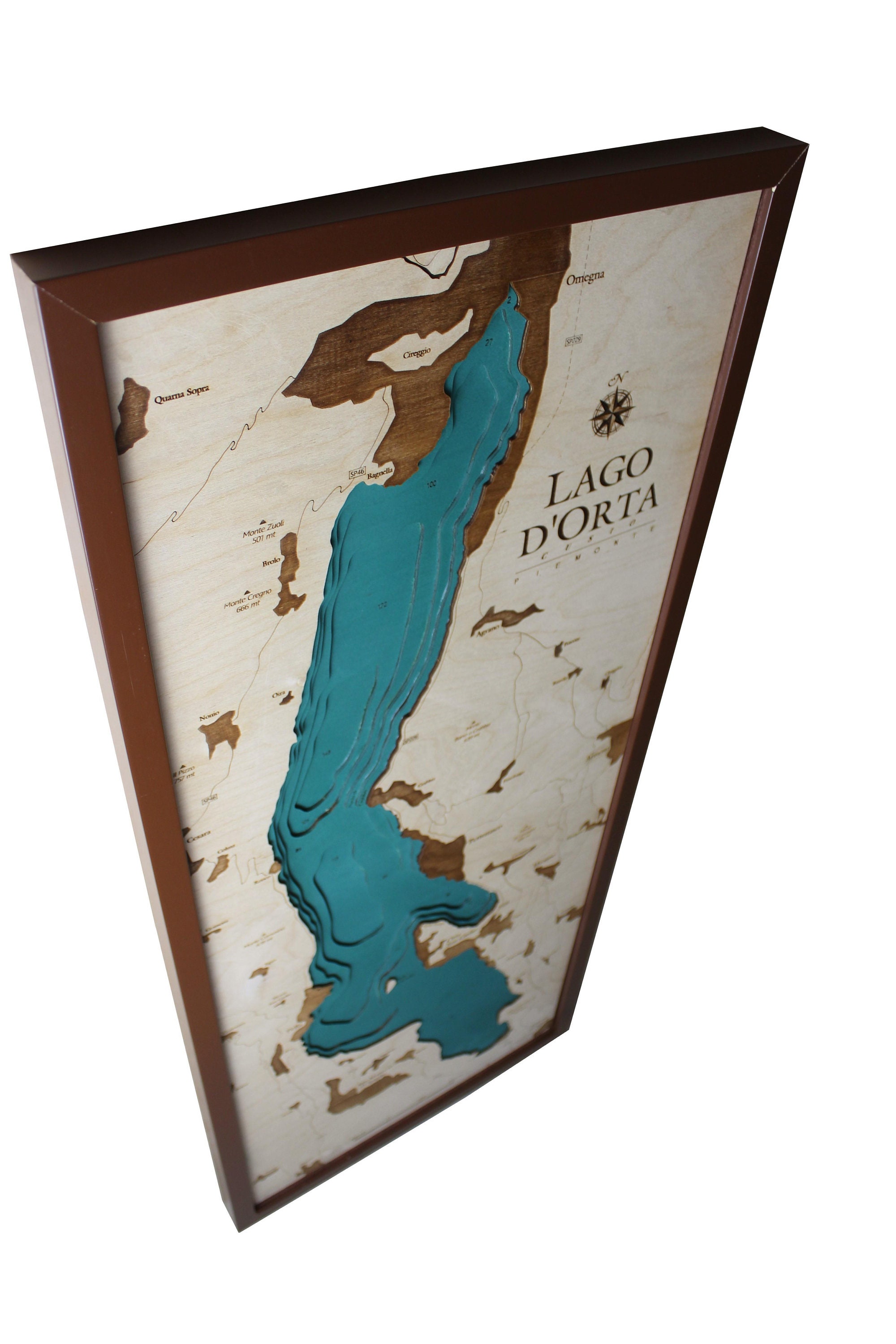 Lake Orta Orta Lake Map 3D 39 X 91 Cm 16 X 36 Inch - Etsy UK