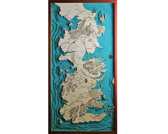 Westeros Game of Thrones 3D Map 46 X 88 Cm 18 X 35 Inch - Etsy