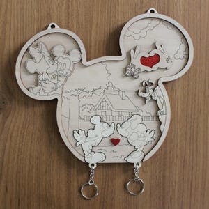 Keychain Holder Mickey Mouse and Minnie Laser Cut Digital File DXF SVG ...