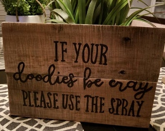 Please Spray Bathroom Sign - Etsy