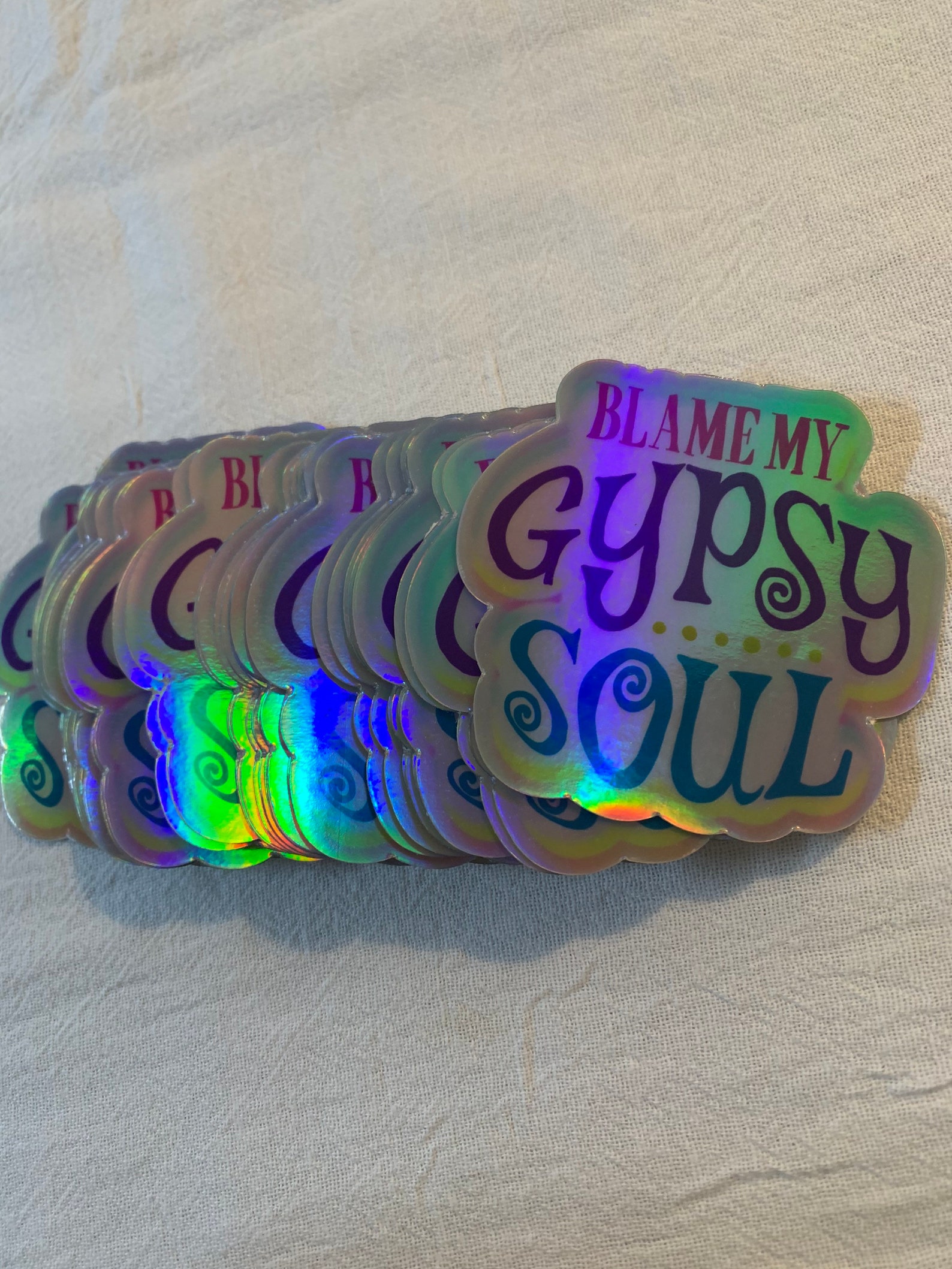 Holographic Blame My Gypsy Soul Sticker 3x3 - Etsy