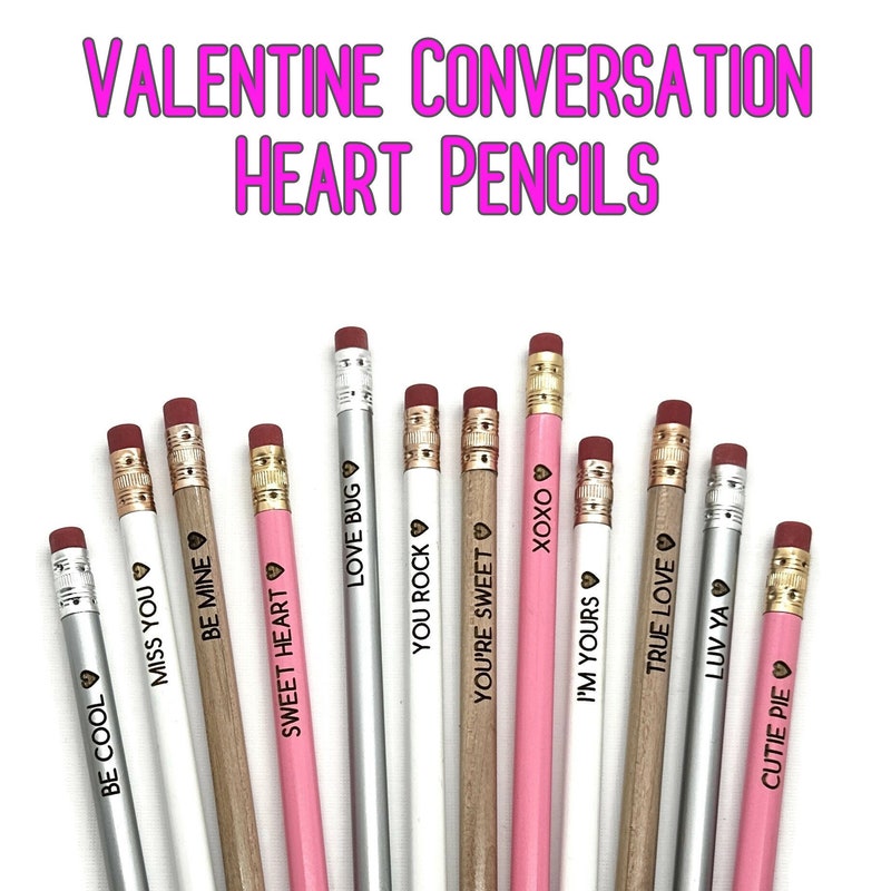 Valentine Pencils - Etsy
