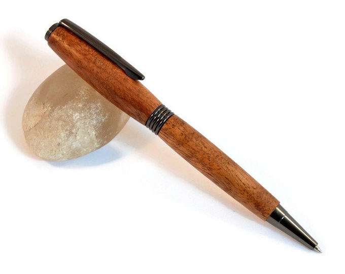 Figured Walnut Pen With Gun Metal Fittings Handcrafted Ink | Etsy
