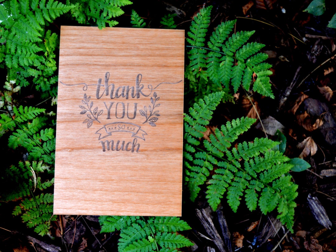 Thank You Card | Wooden Card | Wooden Greeting Card | Rustic Card ...