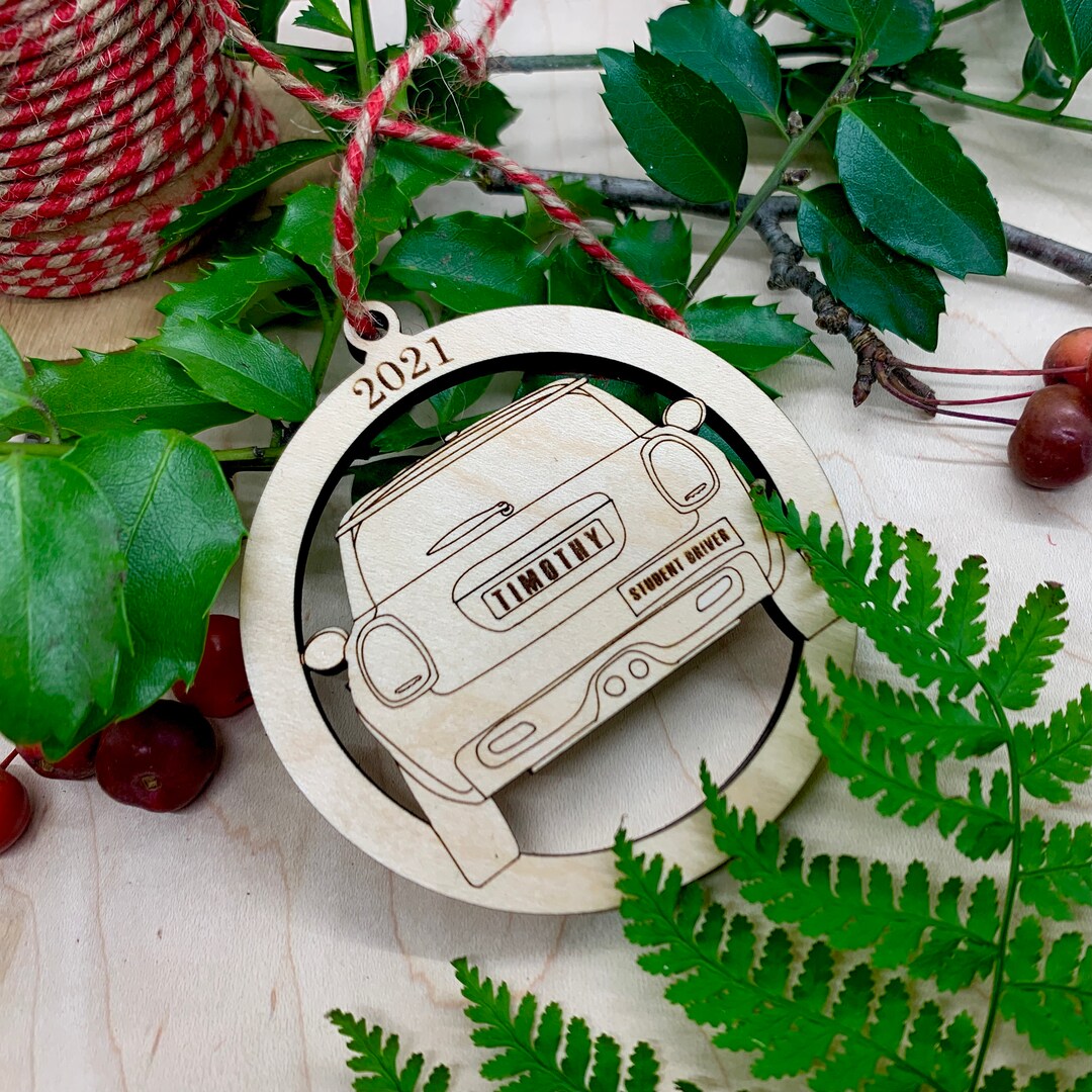 Student Driver Ornament | Personalized Ornament | Wood Ornament ...