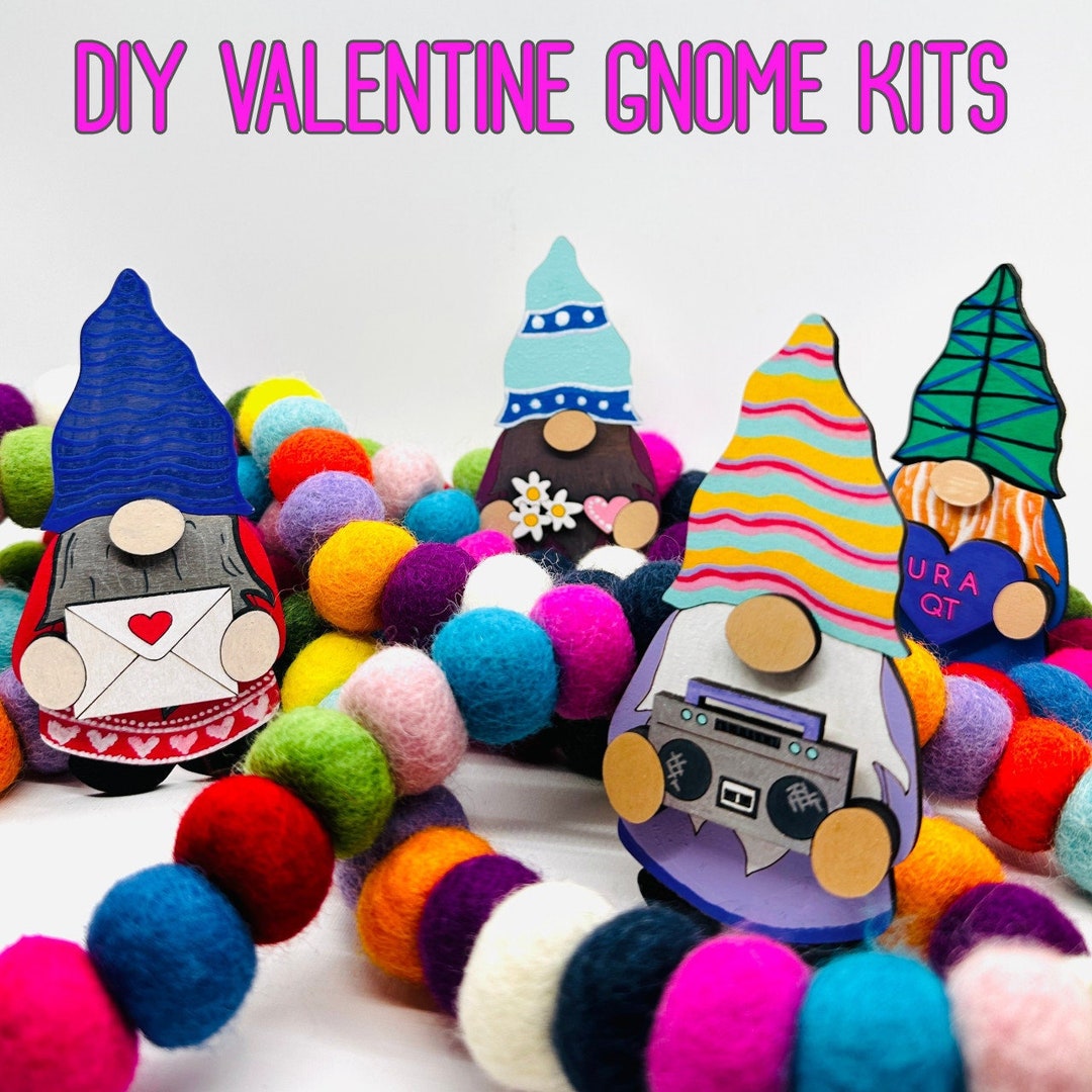DIY Valentine Gnome Craft Kit - 4 Pack | Paint Party | Craft Night ...