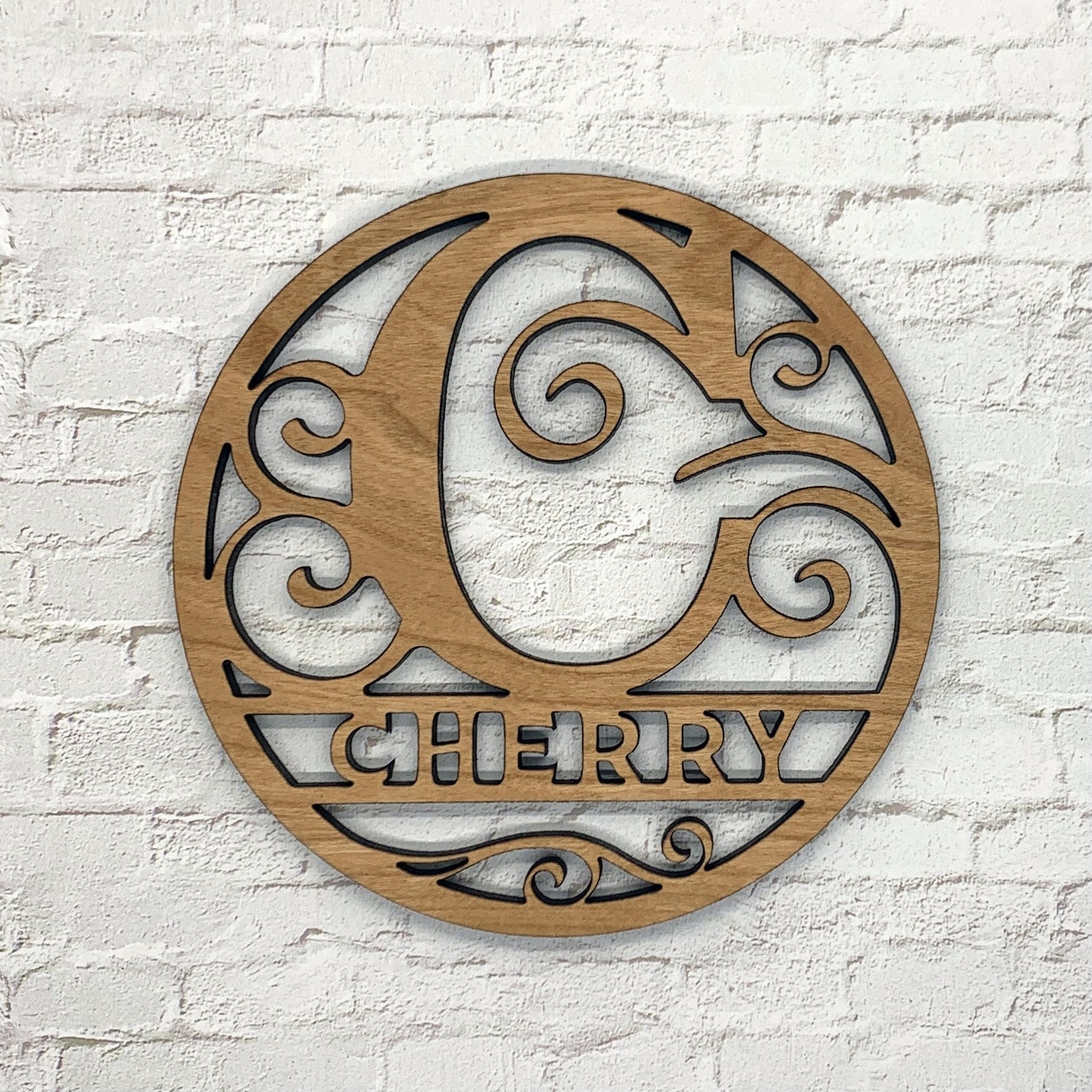 Custom Round Wood Monogram | Personalized Monogram | Wood Sign ...