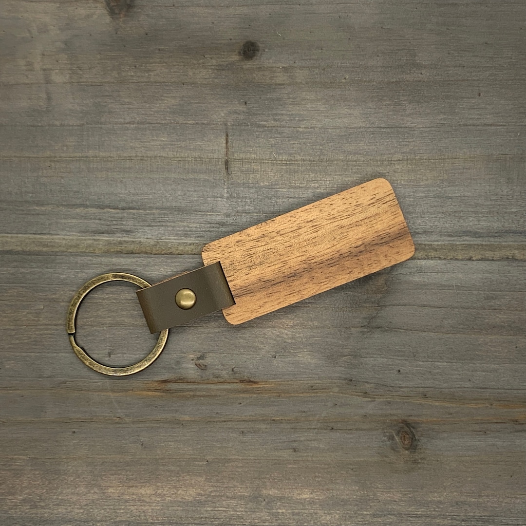 Wood Keychain | Engraving Available | 5th Anniversary Gift | Custom ...