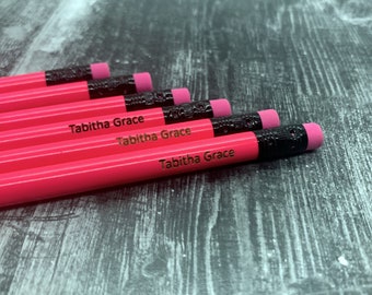 Pink Custom Pencils 10 Personalized Pencils Name Pencils - Etsy