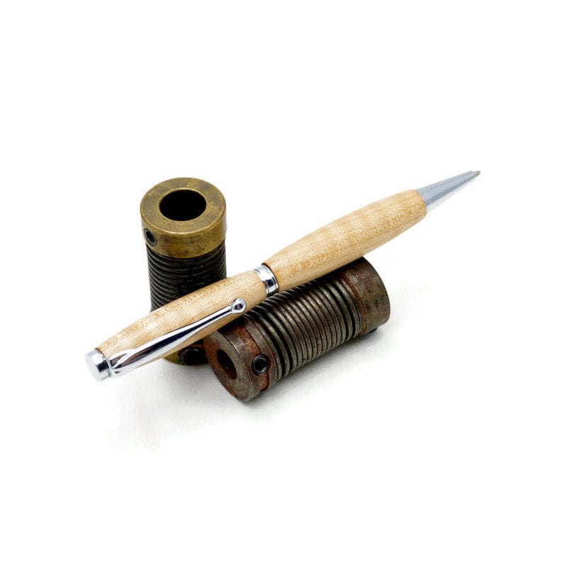 Curly Maple Slim Pen With Chrome Fittings Handcrafted Wood | Etsy