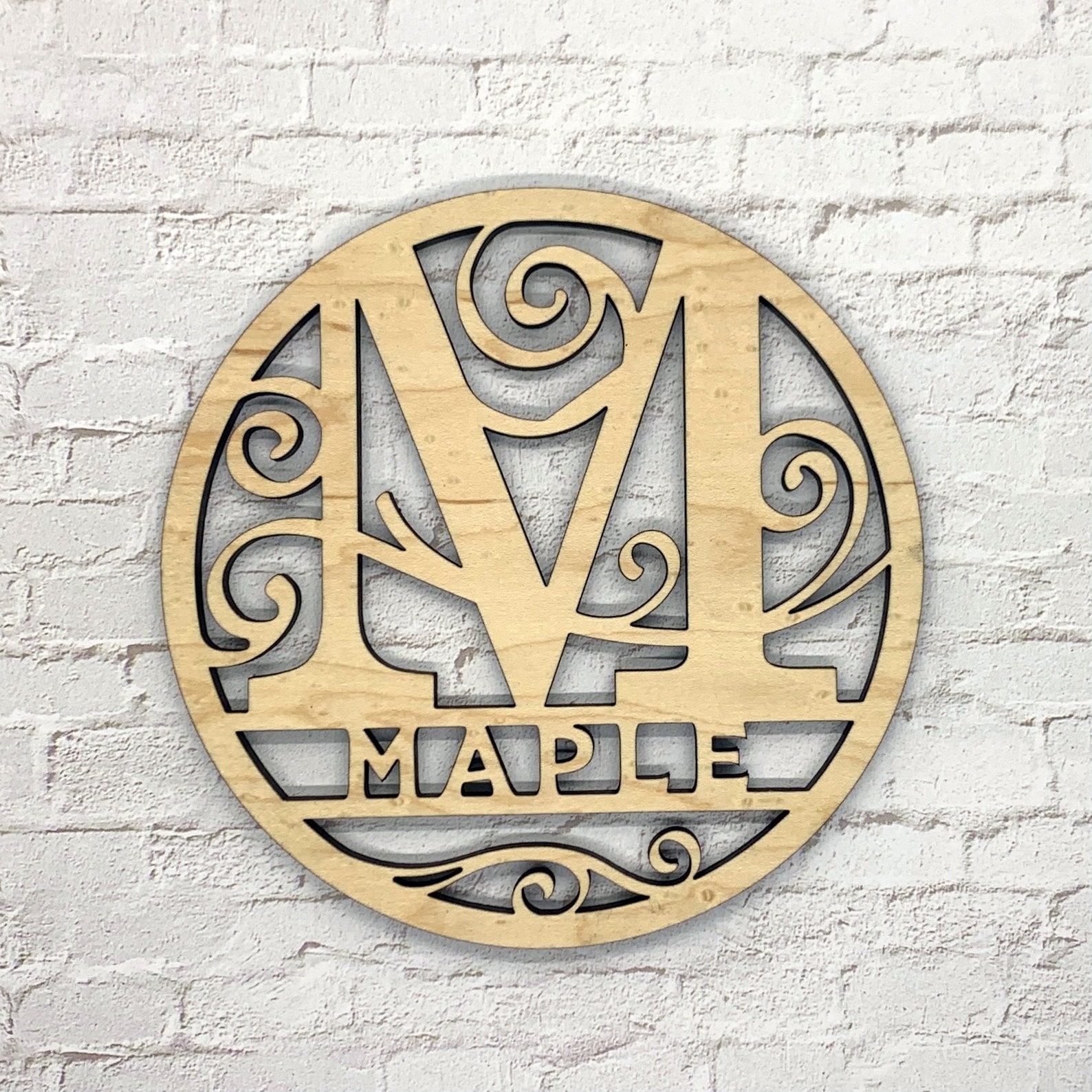 Custom Round Wood Monogram Personalized Monogram Wood Sign | Etsy