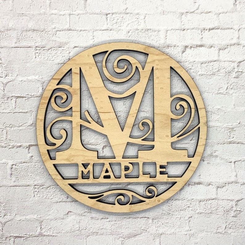 Custom Round Wood Monogram Personalized Monogram Wood Sign - Etsy