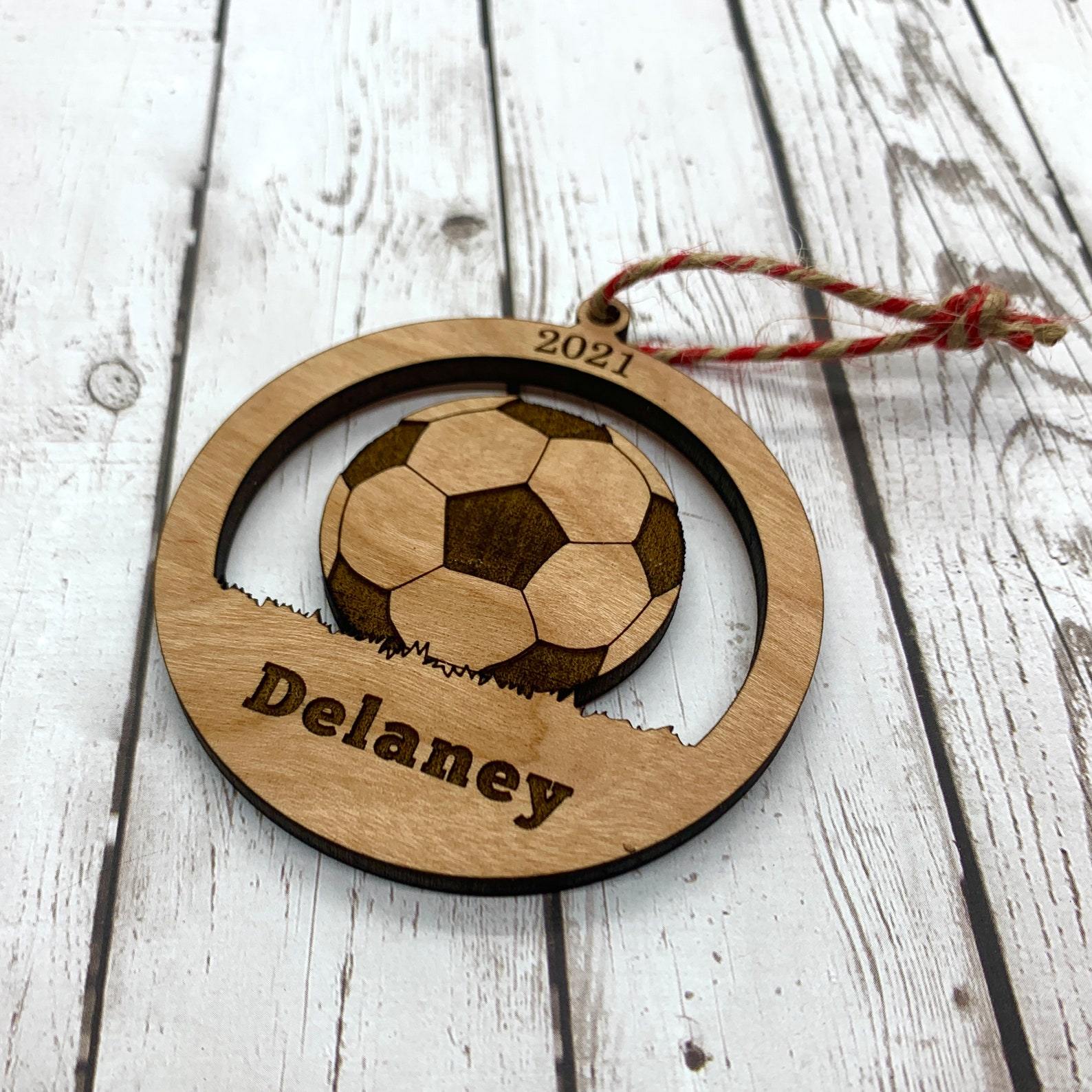 Soccer Ornament Personalized Ornament Wood Ornament - Etsy