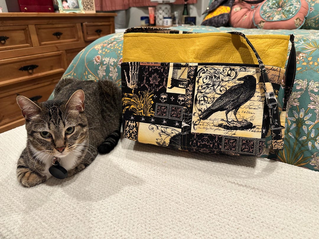 Zoe Bag, Large Capacity Raven Print Tote - Custom Color - Etsy