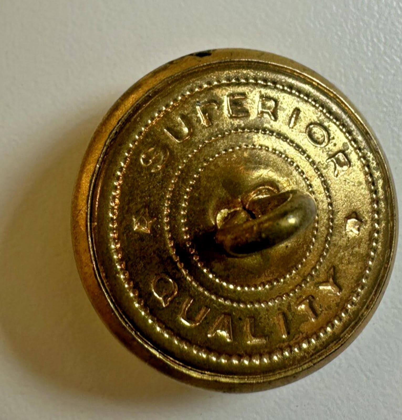 Vtg Brass Navy Uniform Button Eagle & Anchor Left Facing Waterbury CT ...