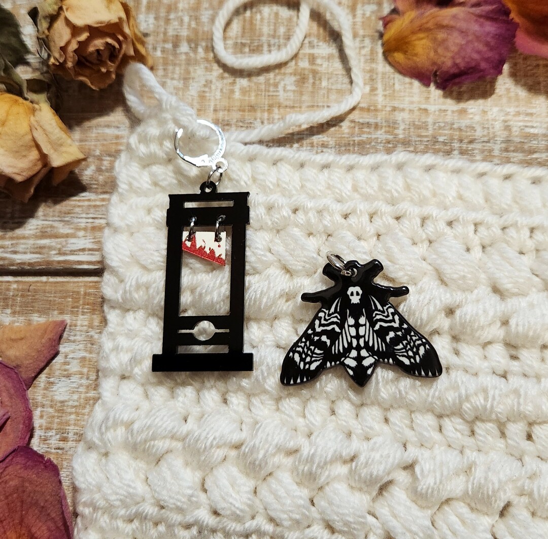 Guillotine and Death's Head Moth Stitch Markers for Crochet and Knit or ...