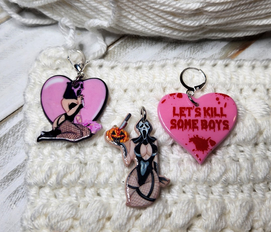 Horror Babes Pin Up Girl Stitch Markers For Crochet And Knit Etsy