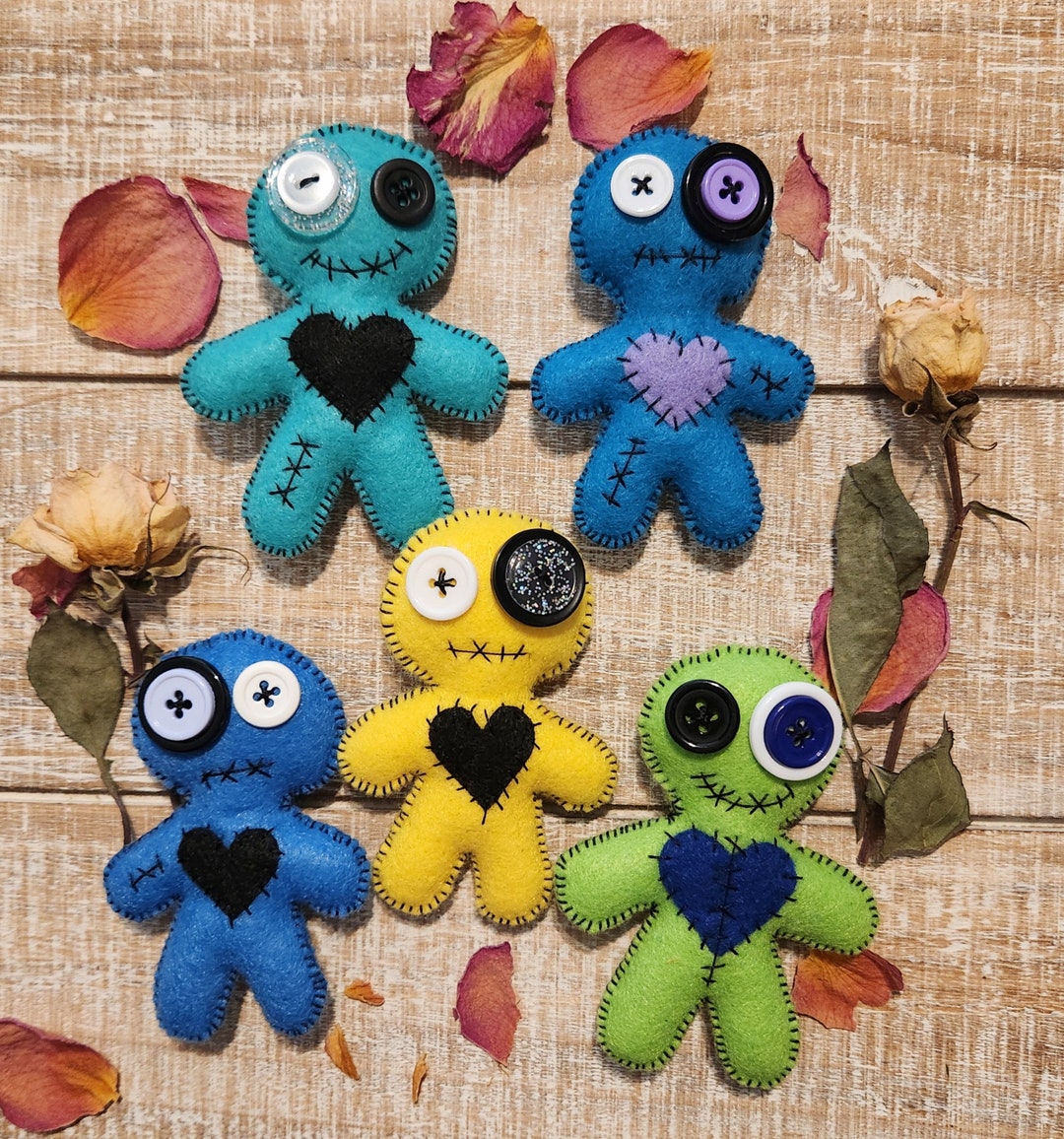 Miniture Colorful Felt Voodoo Dolls Valentine's Day - Etsy