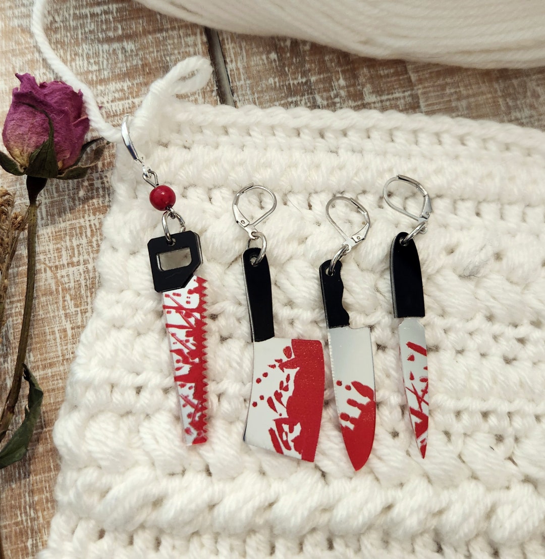 Bloody Weapons Horror Crochet and Knit Stitch Markers - Etsy