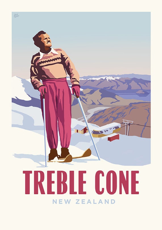 Treble Cone Travel Poster | Etsy
