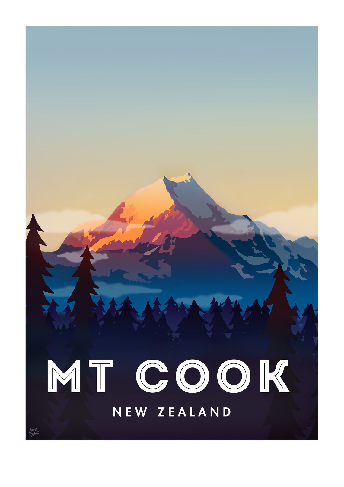 Mt Cook Travel Poster - Etsy
