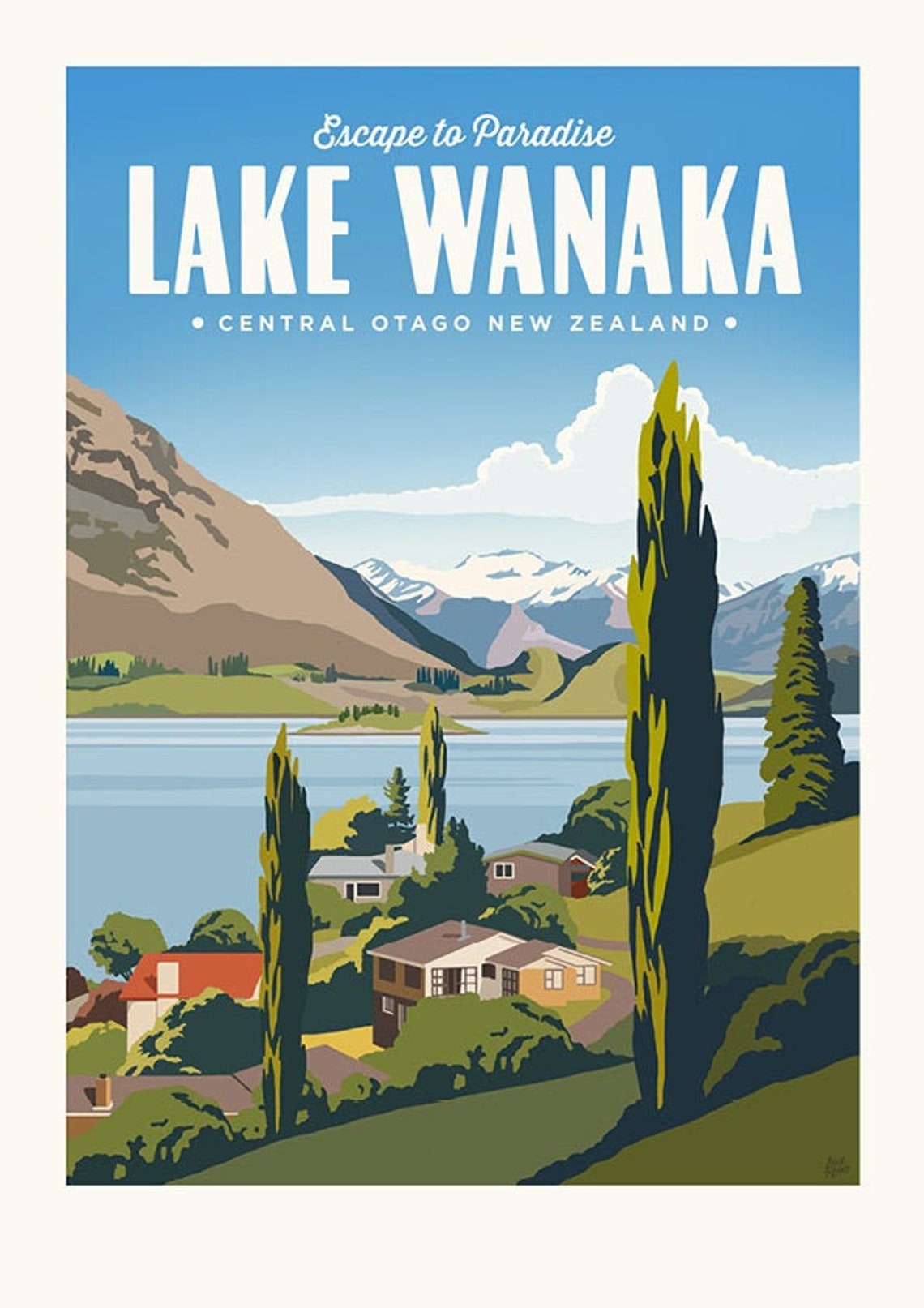 Lake Wanaka Poster | Etsy