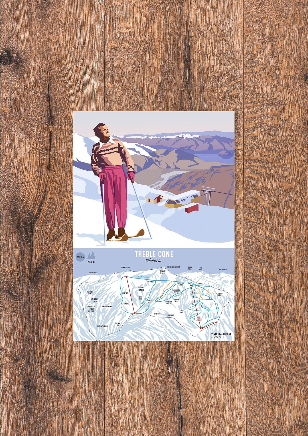 Treble Cone Ski Map Poster - Etsy