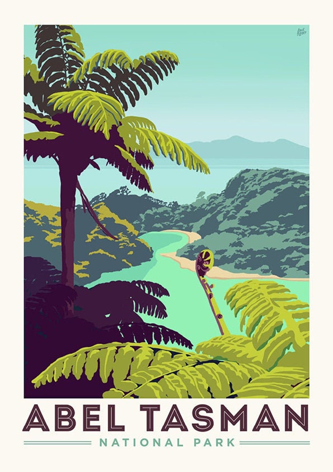 Abel Tasman Travel Poster - Etsy New Zealand