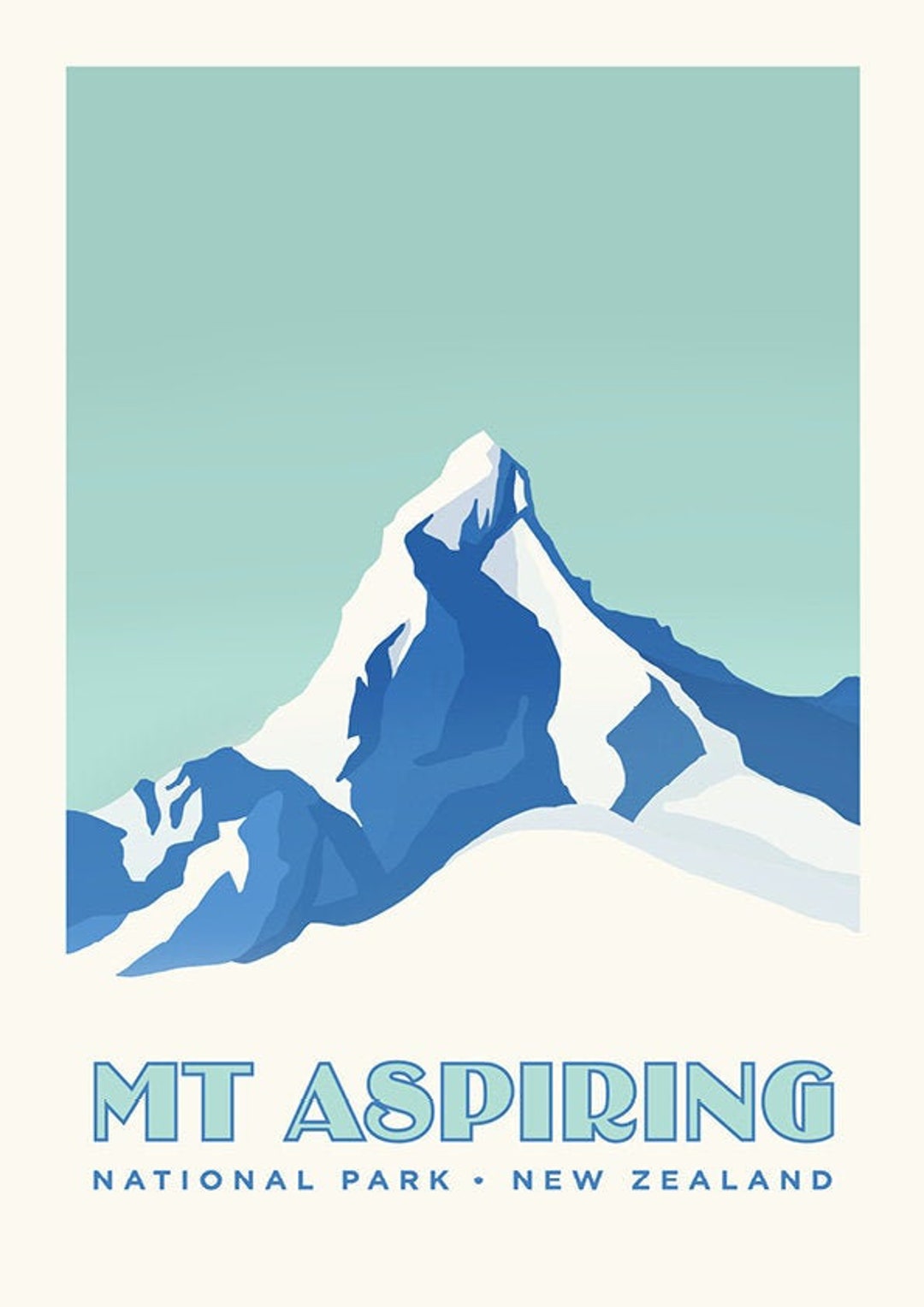 Mt Aspiring Travel Poster - Etsy