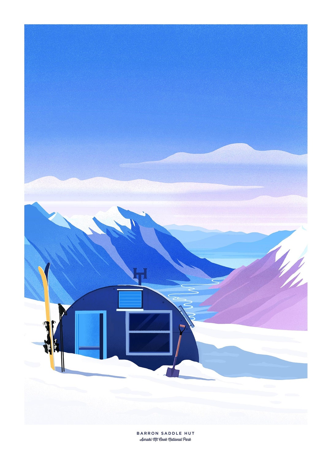Barron Saddle Hut Travel Poster - Etsy