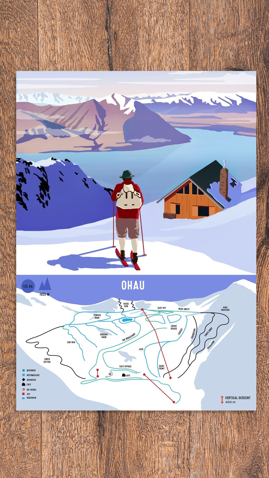 Ohau Ski Map - Etsy