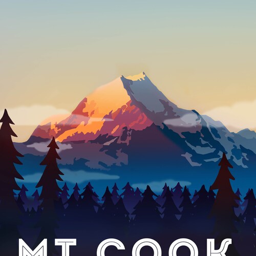 Mt Cook Travel Poster - Etsy